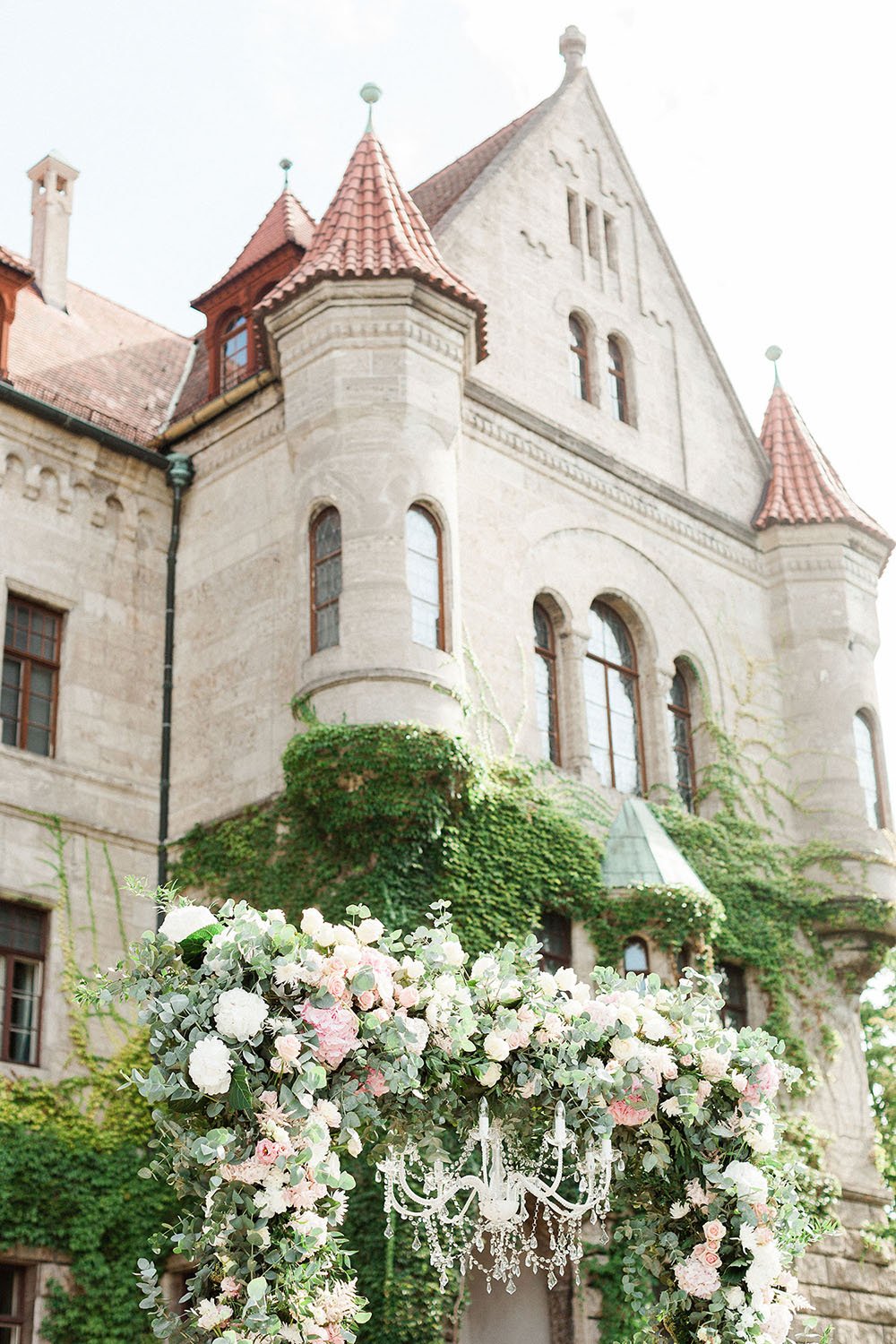 Castle Ceremony with Floral Arch