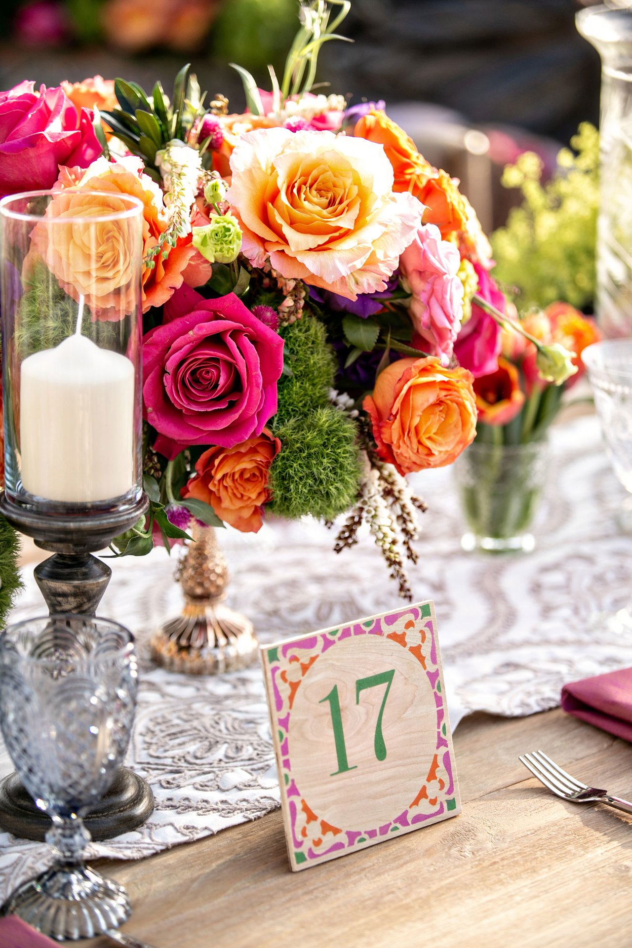 Colorful Wood Table Number