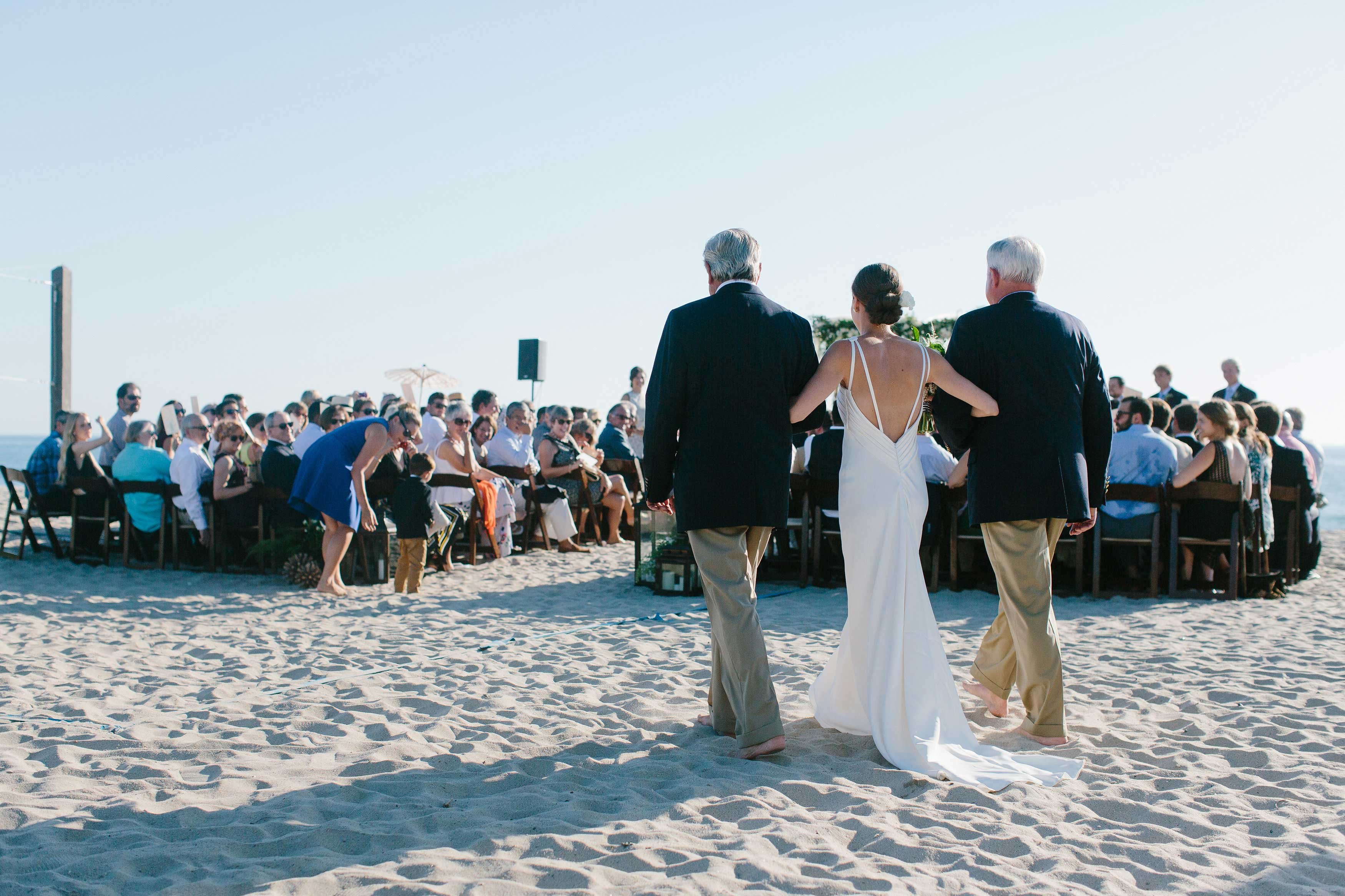 Father, Stepfather Walk Bride Down Aisle