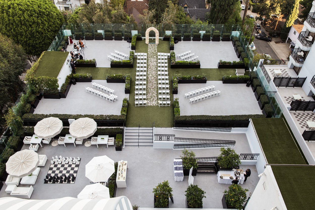 Bird's Eye View of Rooftop Ceremony
