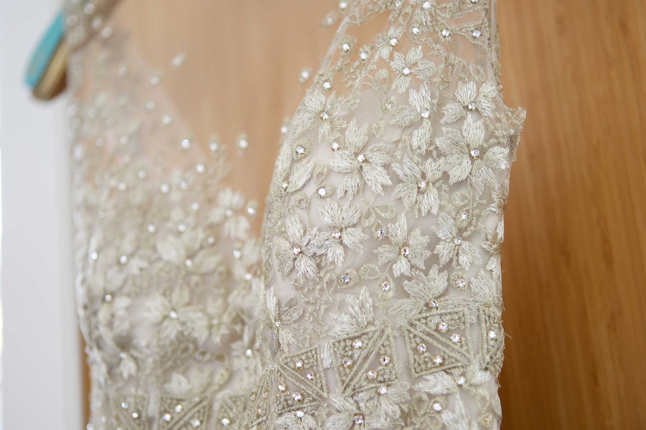 Close-Up Shot of Dress Bodice Details
