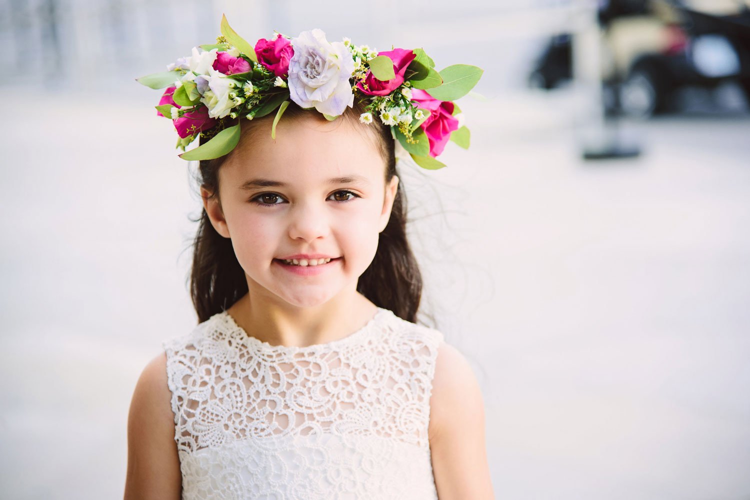 Flower Girl with Bright Flower Crown