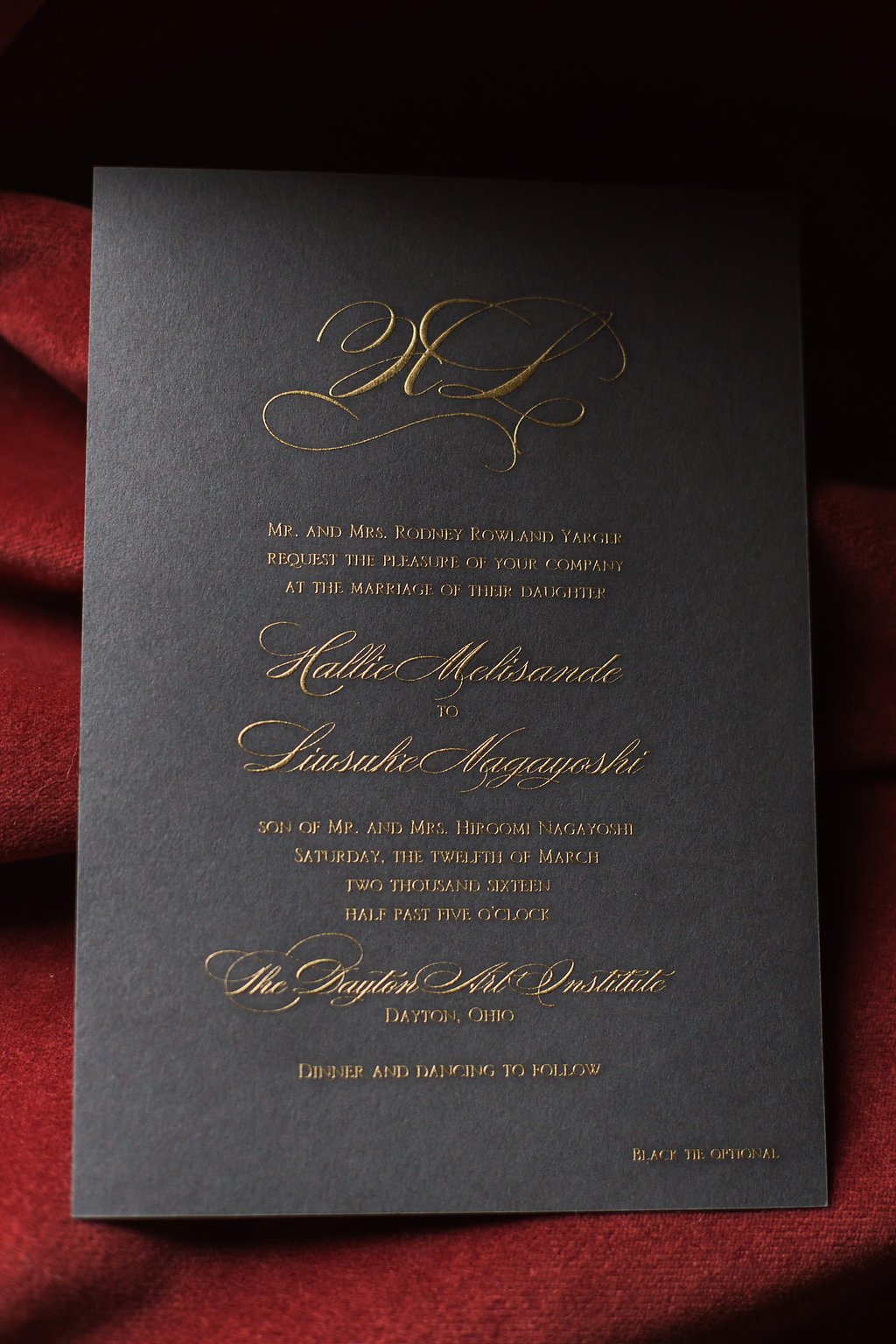 Deep-Hued Wedding Invitation