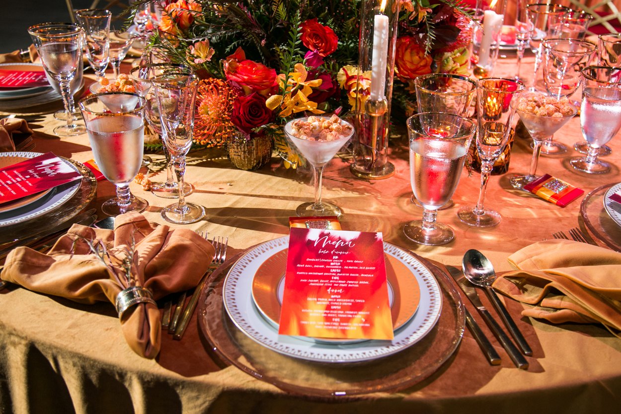 Fire-Inspired Menu Cards