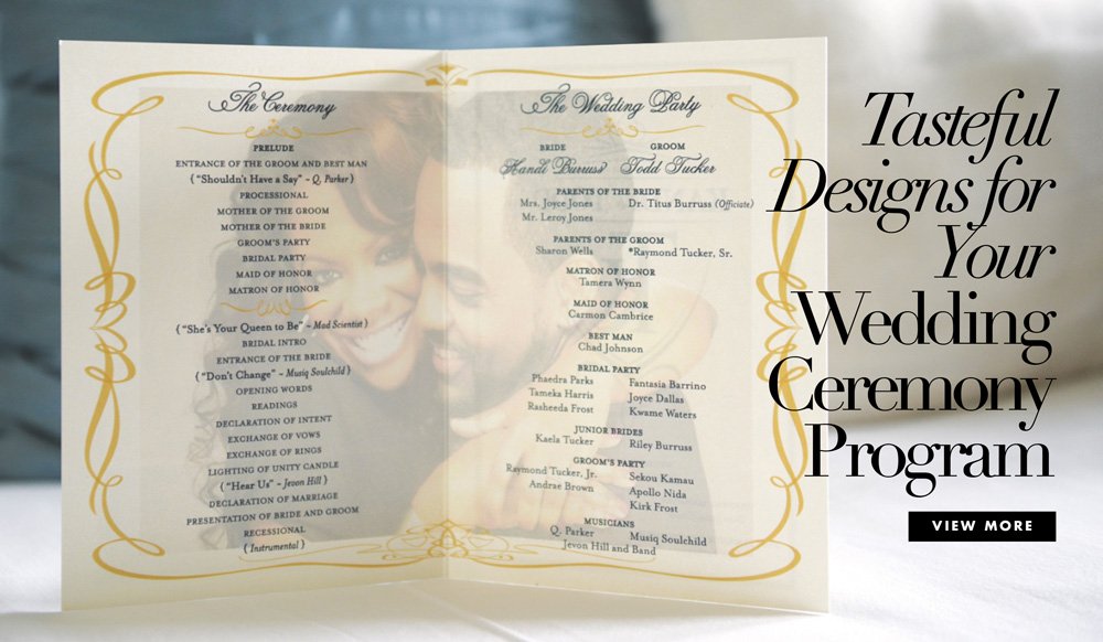 Artistic Ceremony Programs from Elegant Weddings