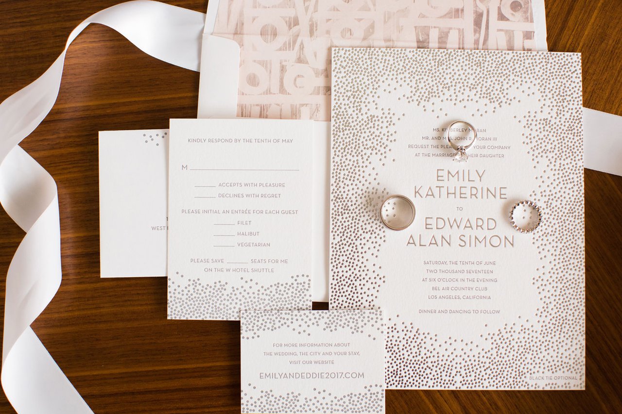 Modern Wedding Invitation with Wedding Rings