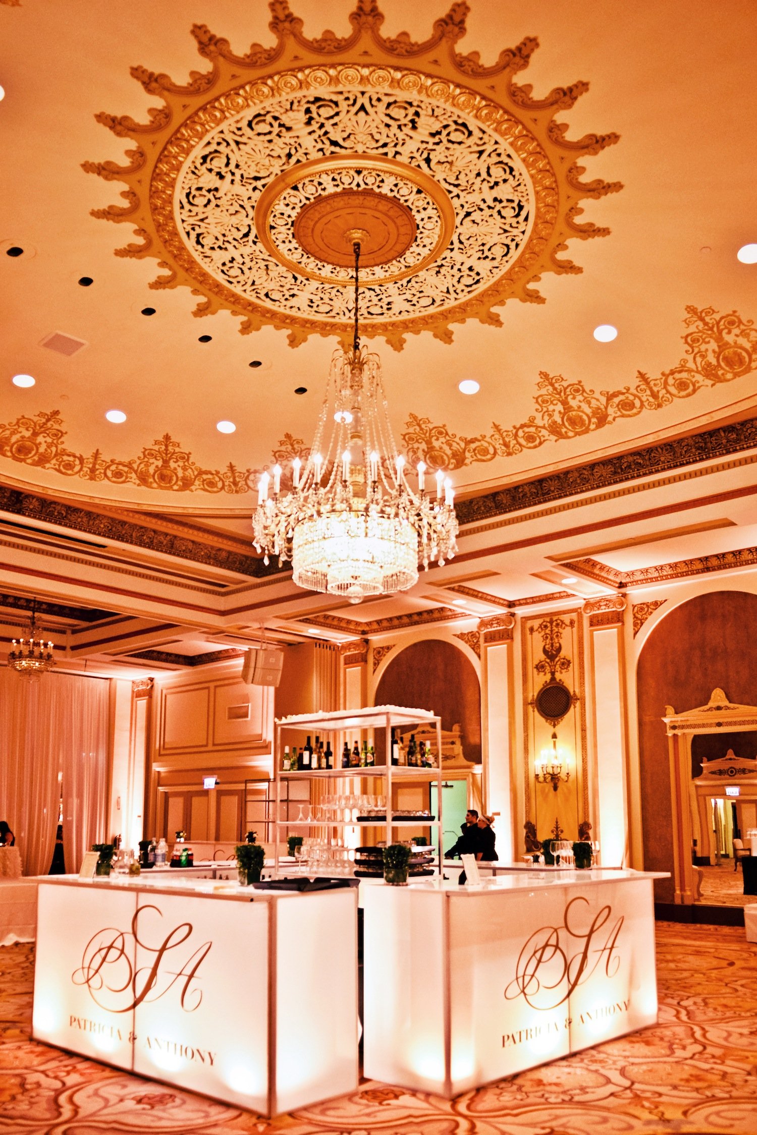 Custom White-and-Gold Bar