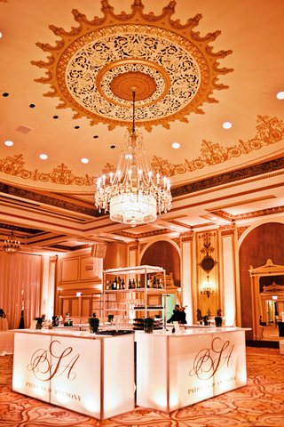 Custom White-and-Gold Bar