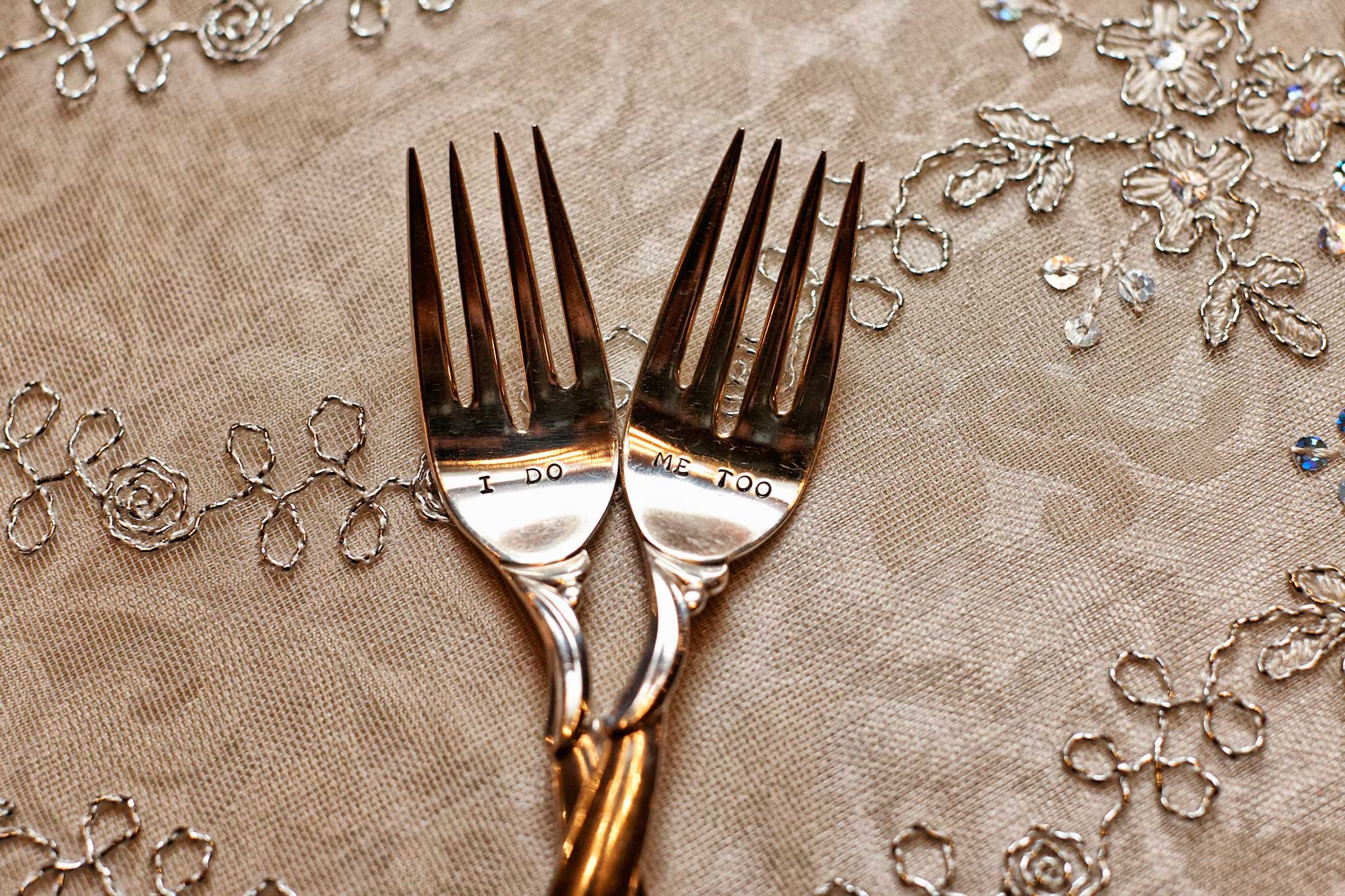 Inscribed Cake Forks