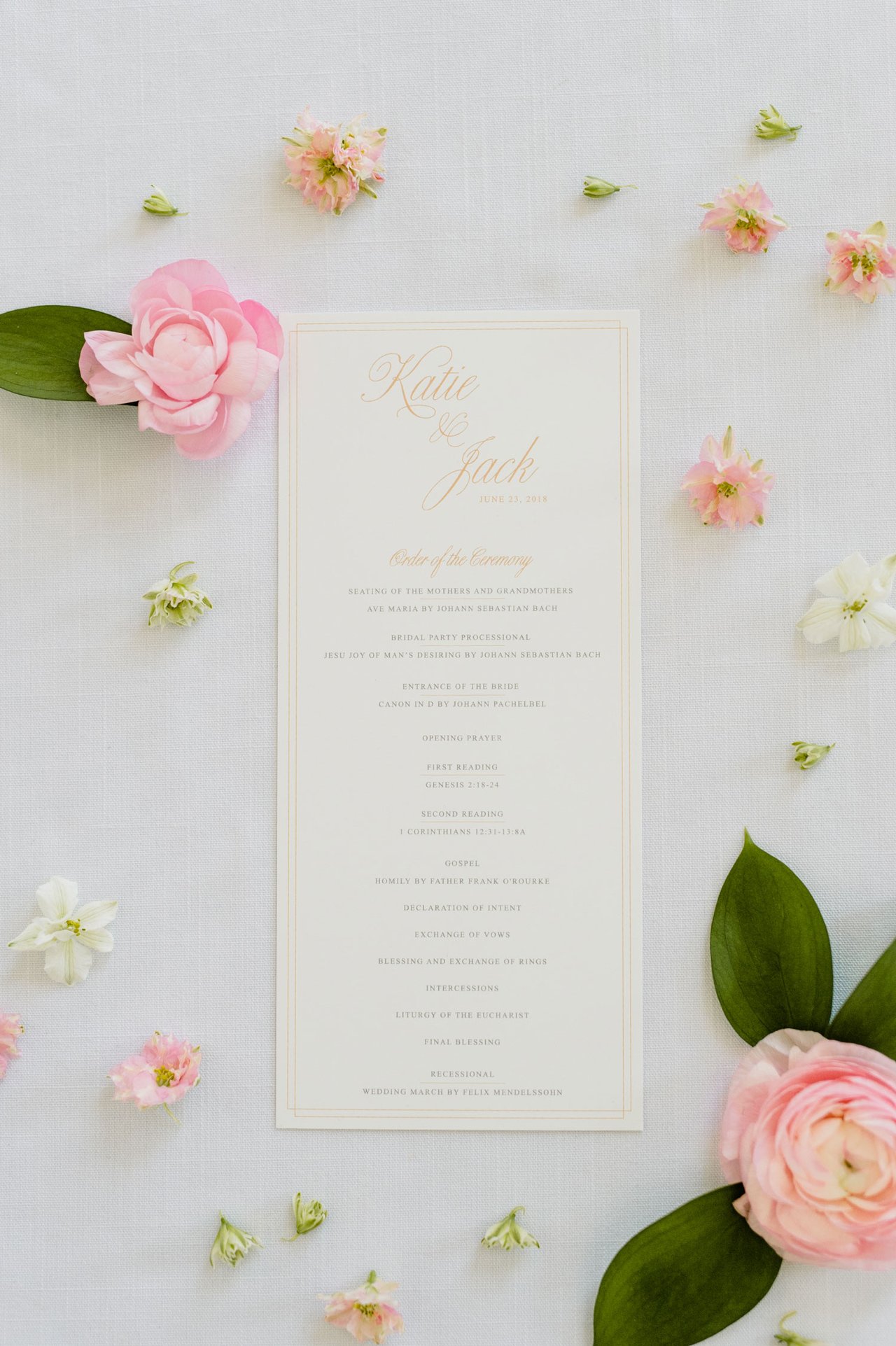 Elegant Wedding Ceremony Program