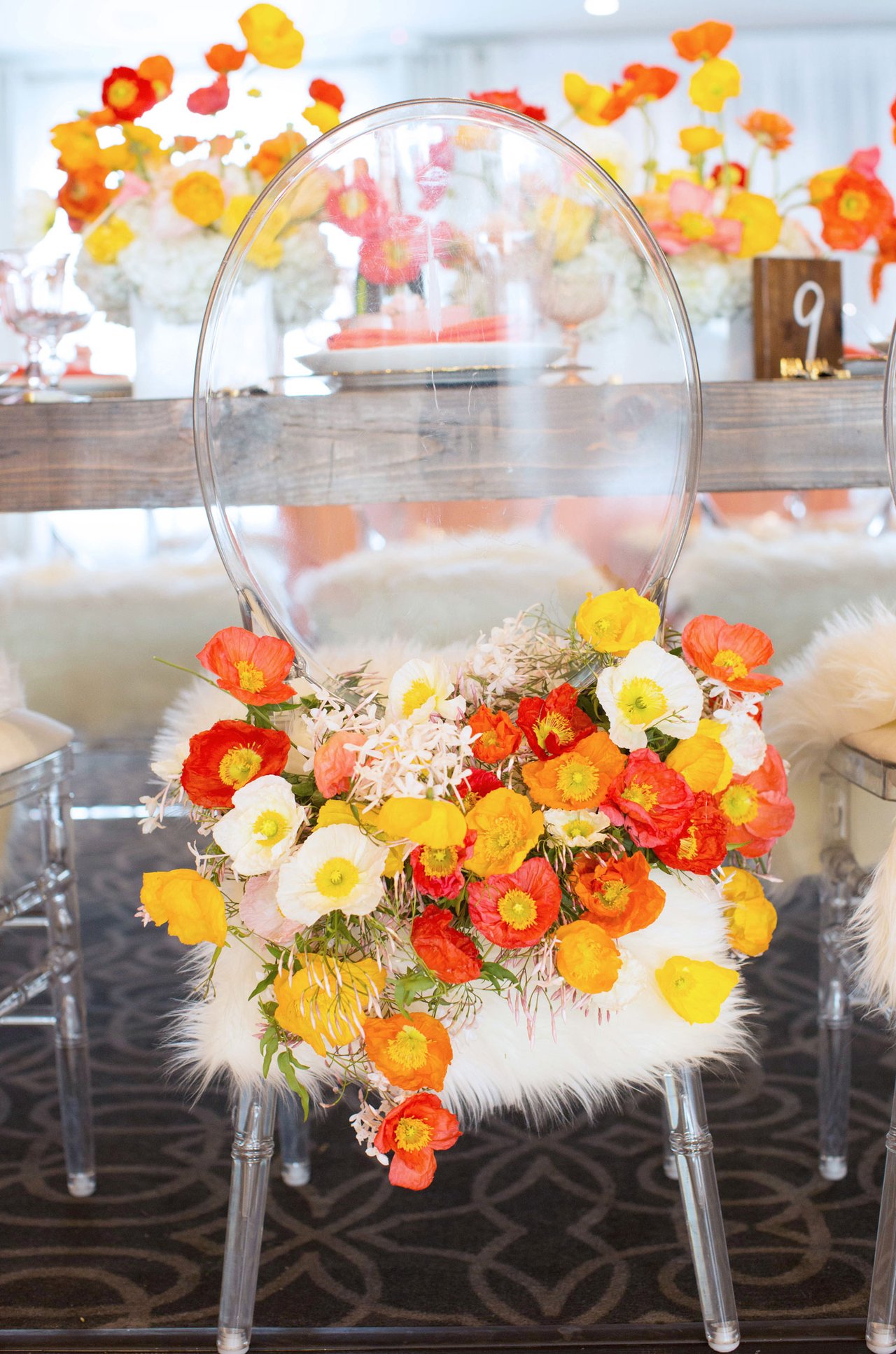 Bride's Floral Chair at Bridal Shower