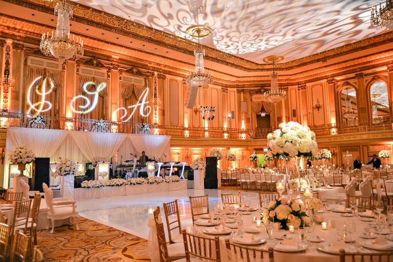 Gold Ballroom Reception Décor