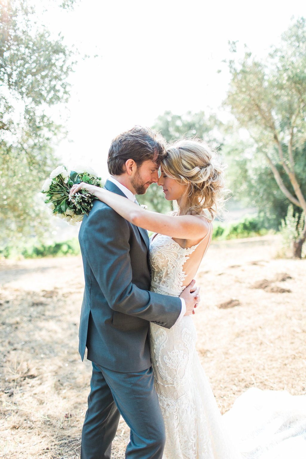 Sweet Portrait of Rustic Wedding Couple