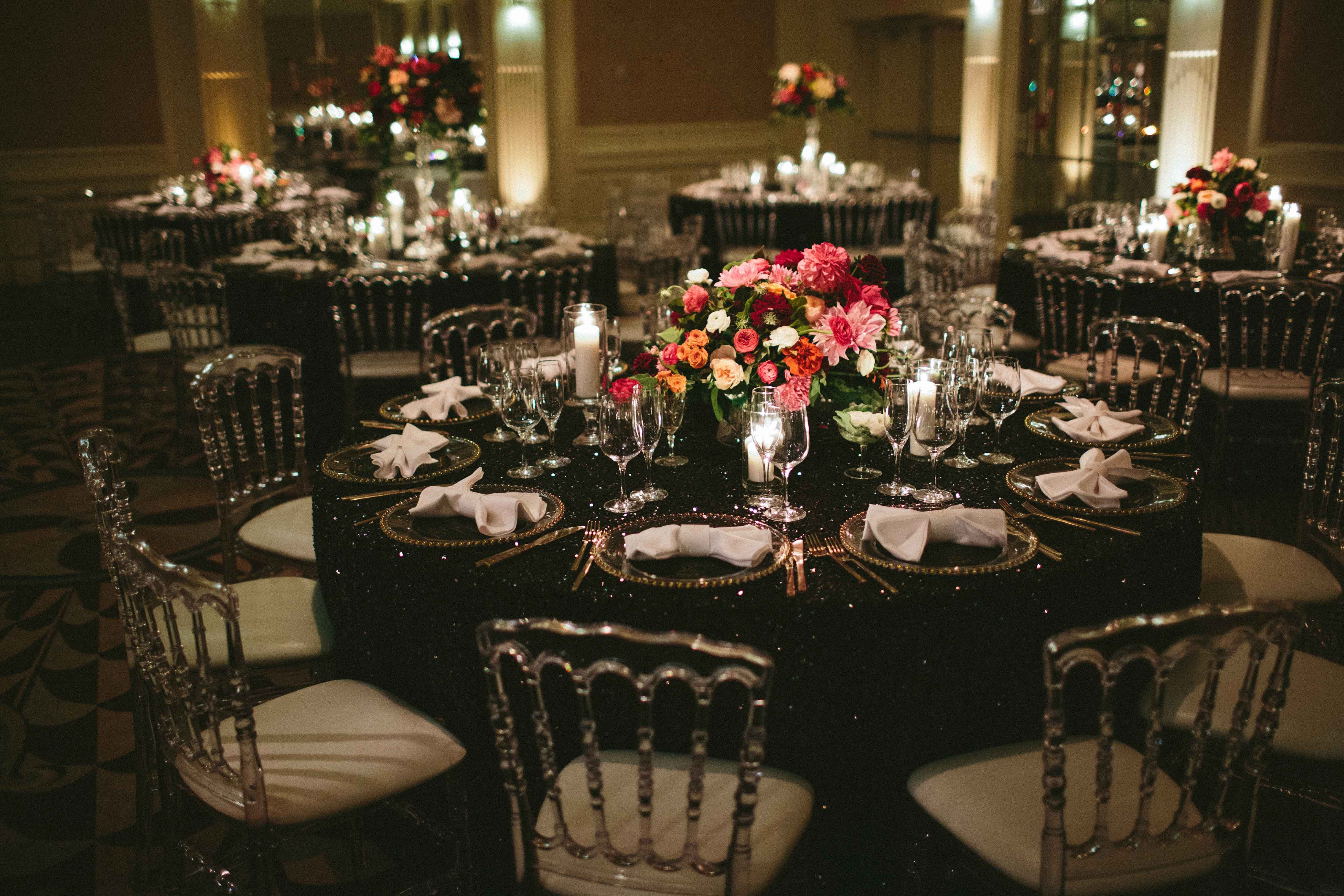 Sparkling Tables with Clear Seating