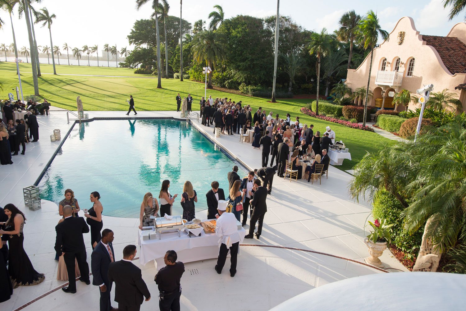 Outdoor Cocktail Hour by Pool
