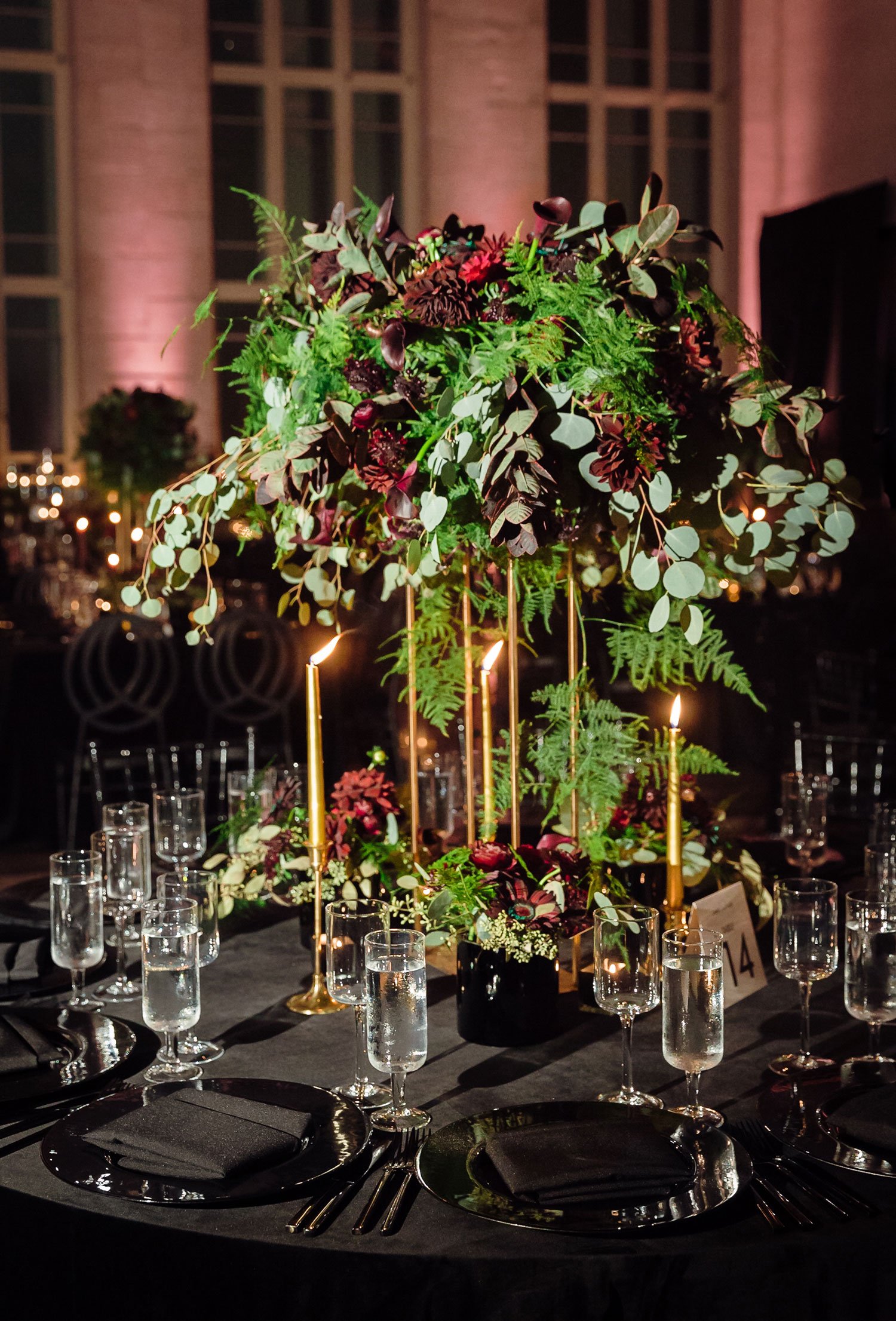 Tall, Loose Greenery Centerpiece