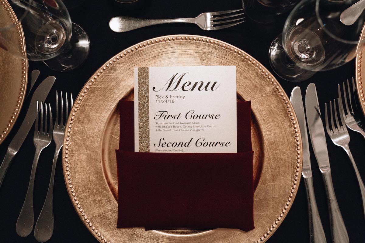 Menu with Gold Side Border