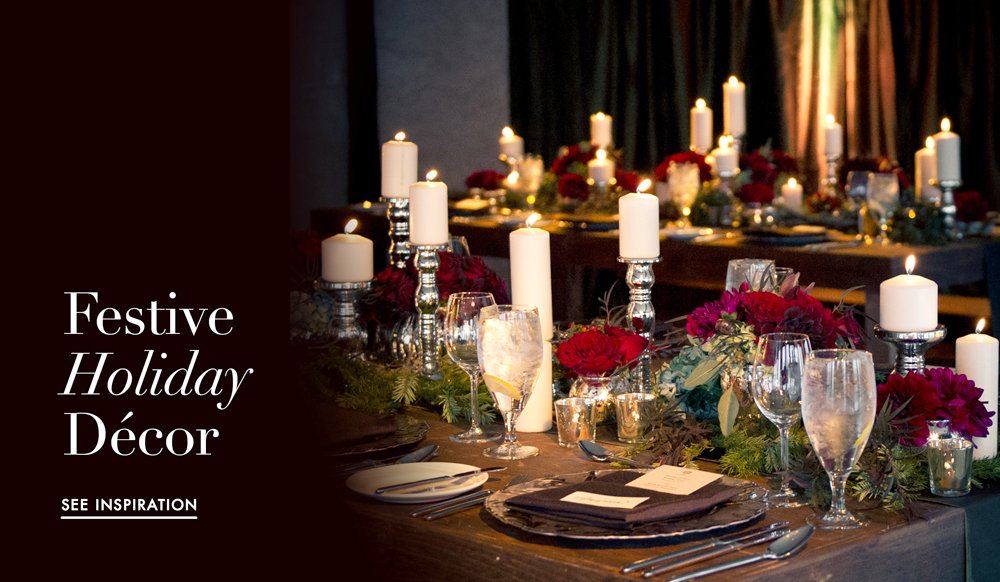 Festive Décor for Weddings with a Holiday or Christmas Theme