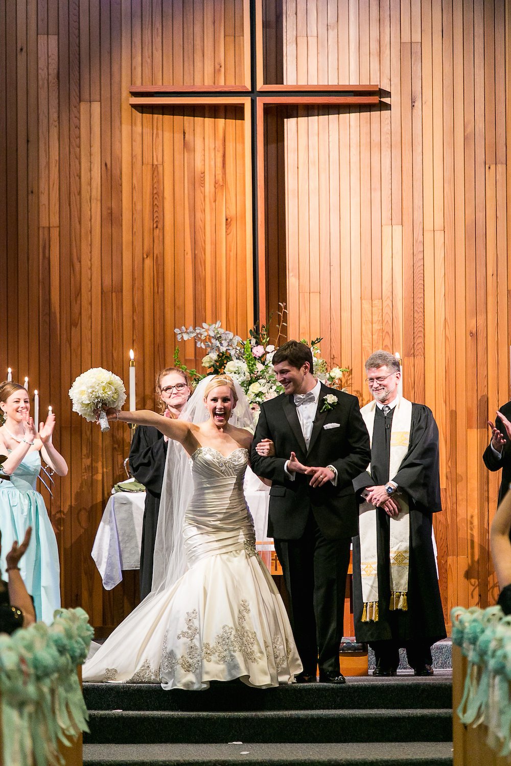 Church Ceremony + Tiffany Blue Reception in North Carolina