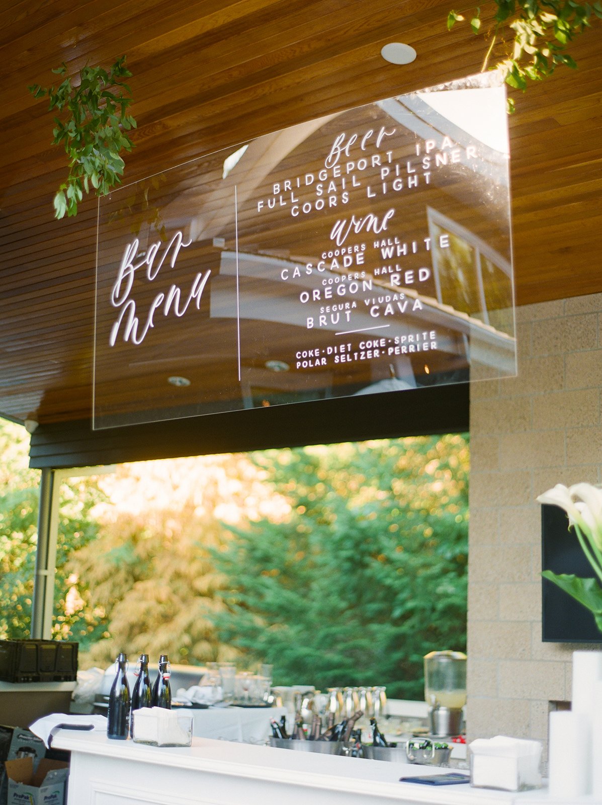 Acrylic Bar Menu