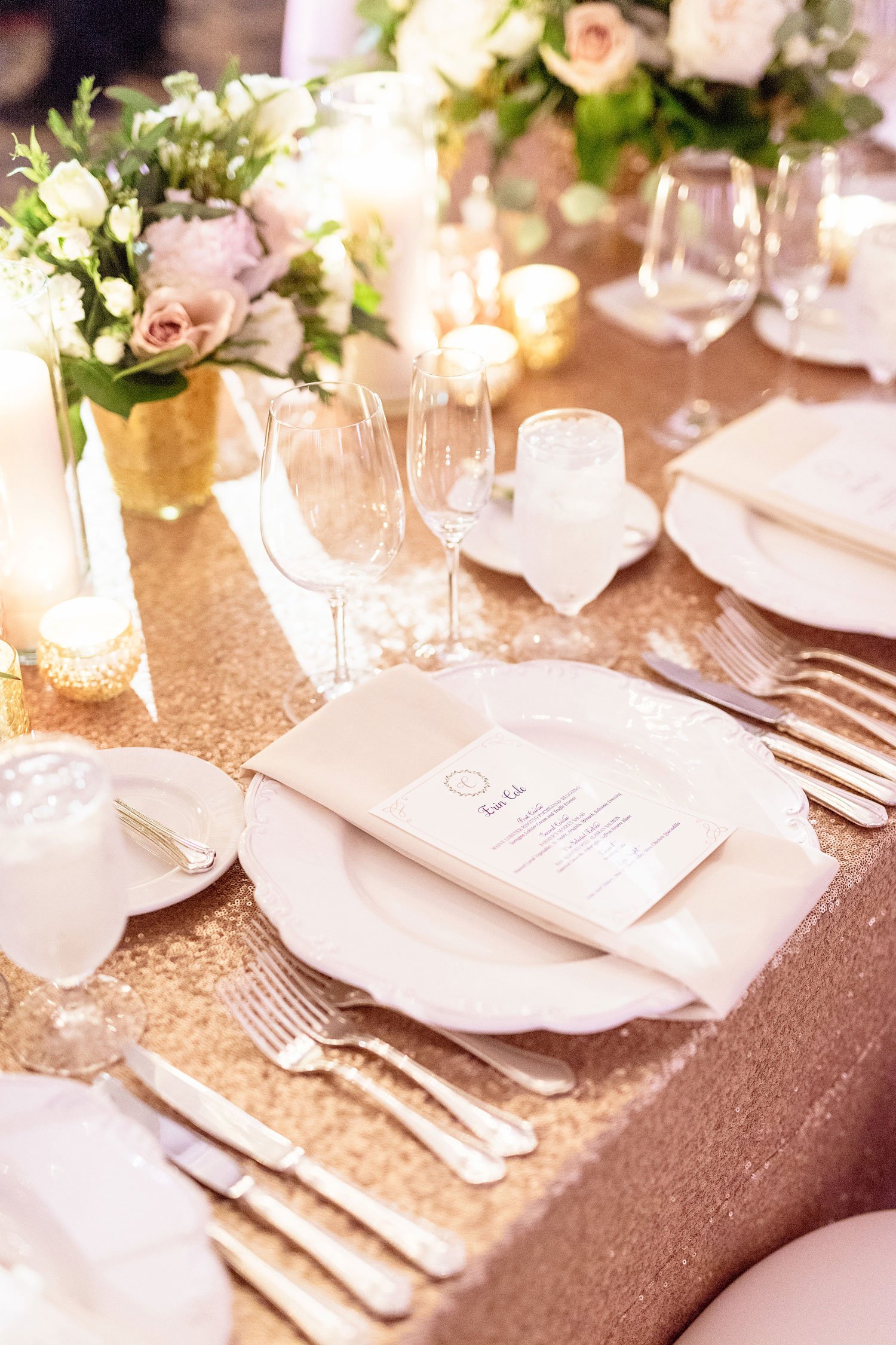 Place Setting At Rose Gold Table Setting