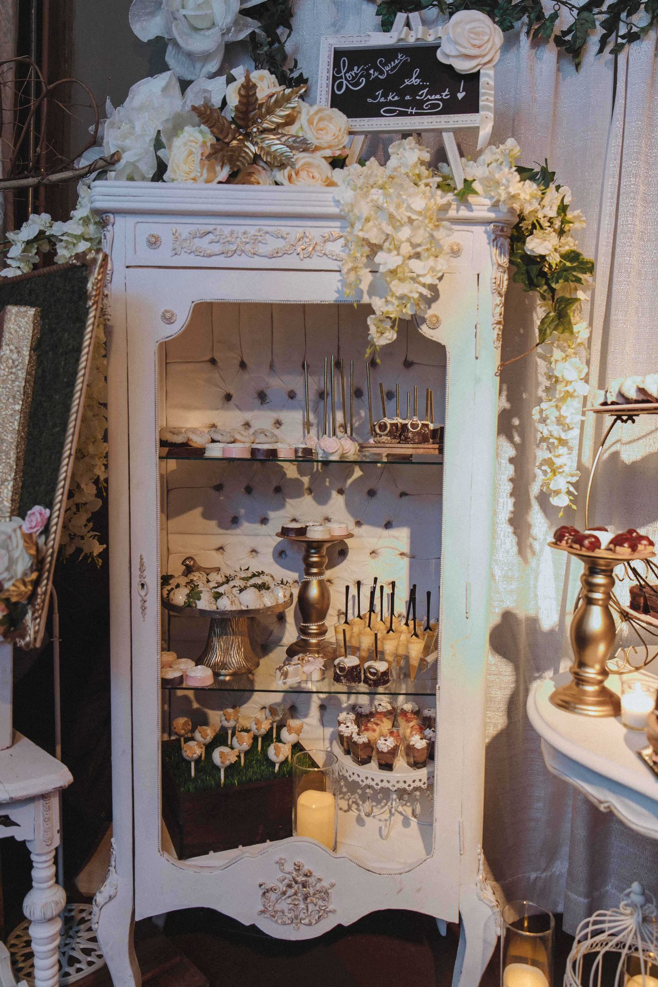Ivory Dresser Filled with Sweet Treats
