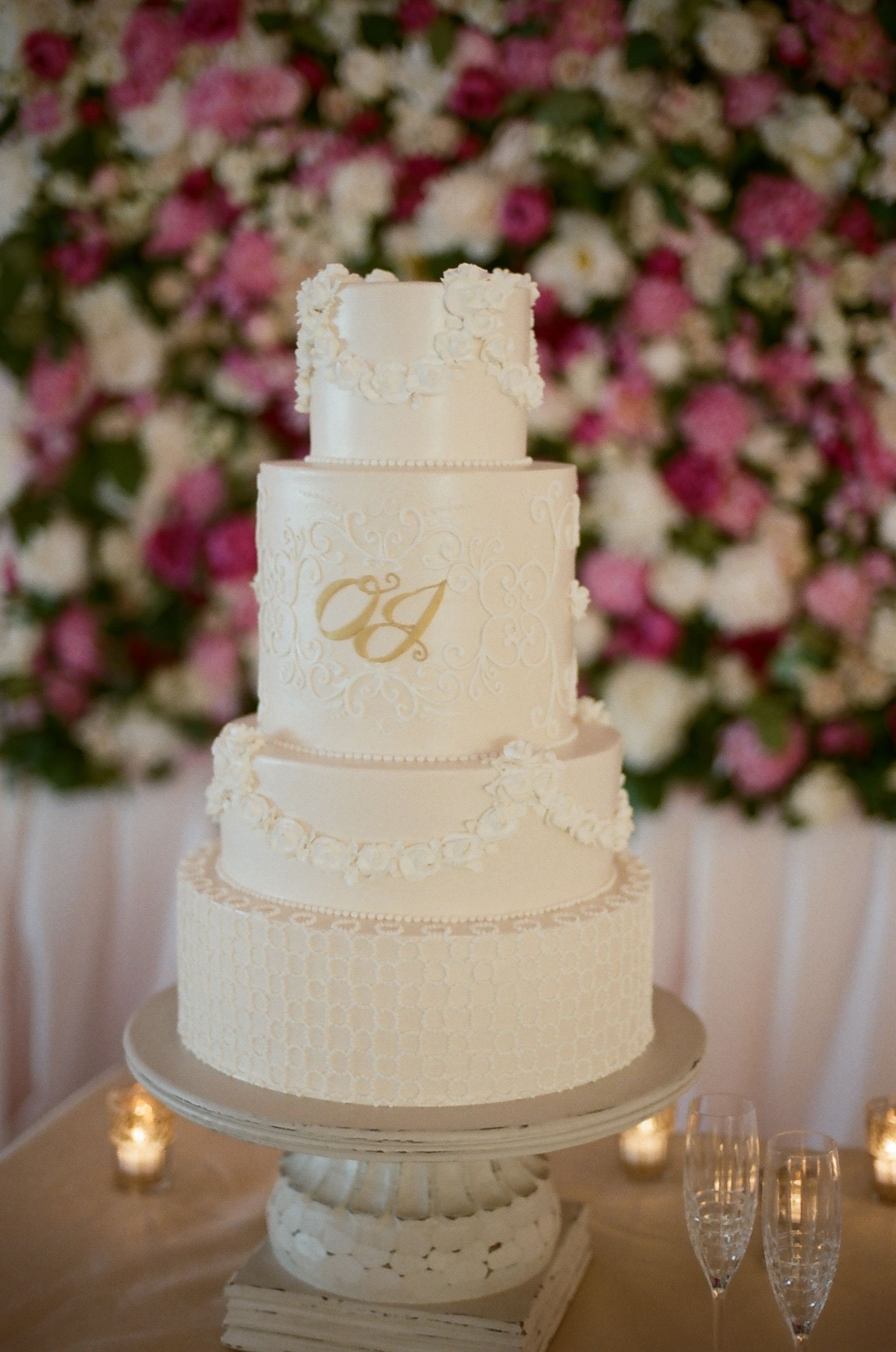 Elegant Monogram Cake