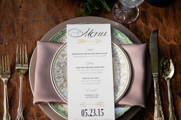 Menu on Elegant Place Setting