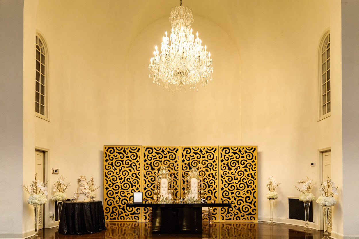 Regal Sweetheart Table with Backdrop