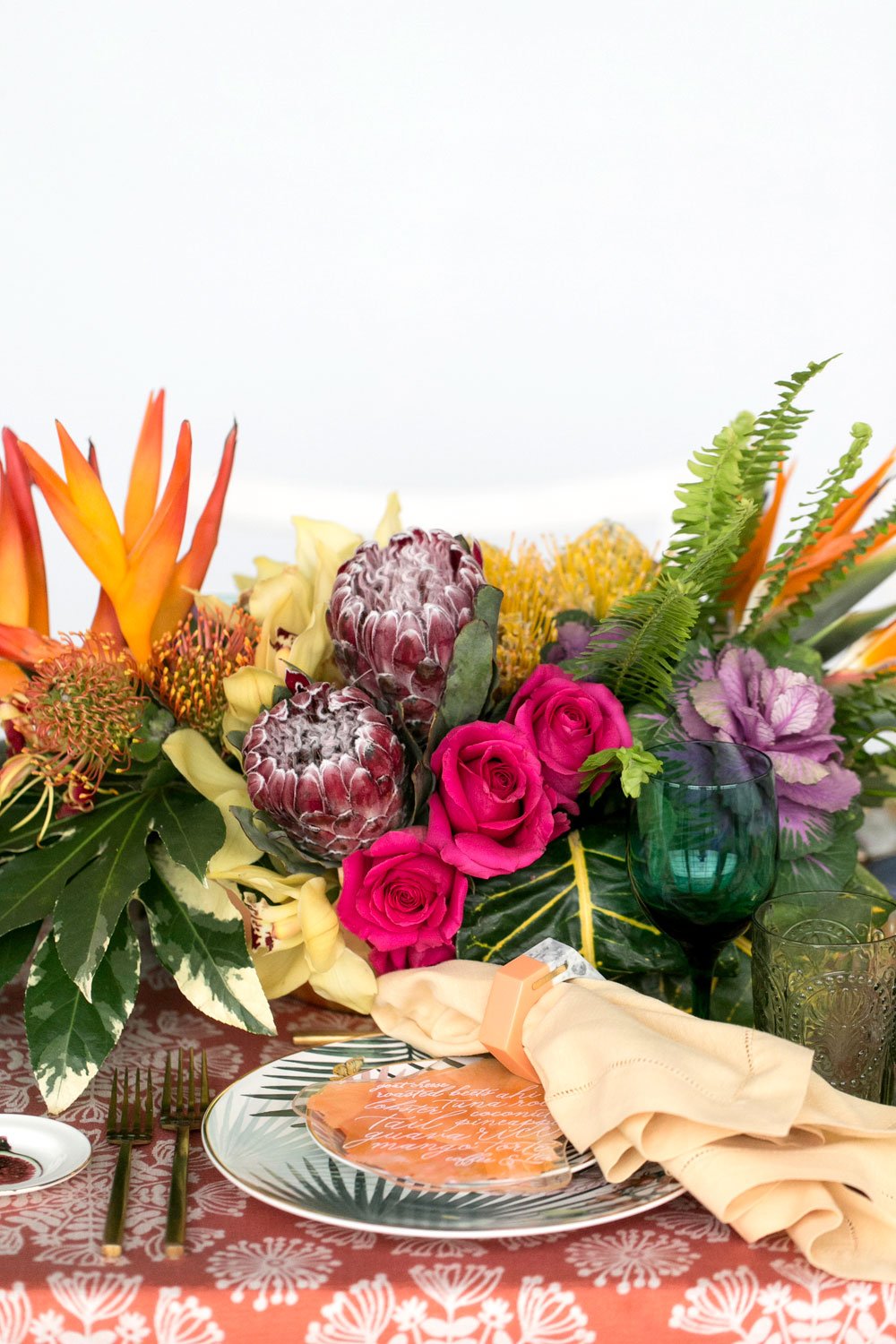 Tropical Themed Table Setting