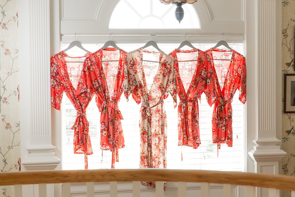 Bridesmaid Getting-Ready Robes in Window