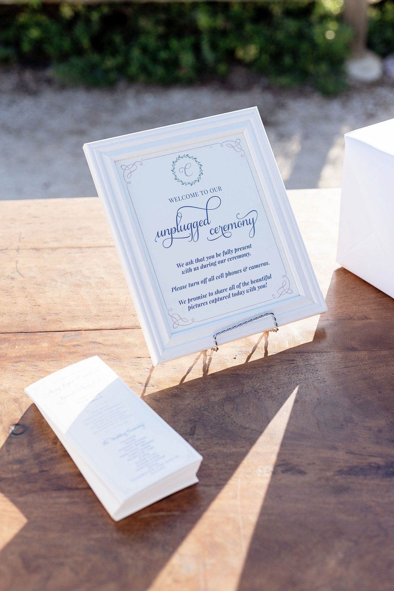 Unplugged Wedding Ceremony Sign