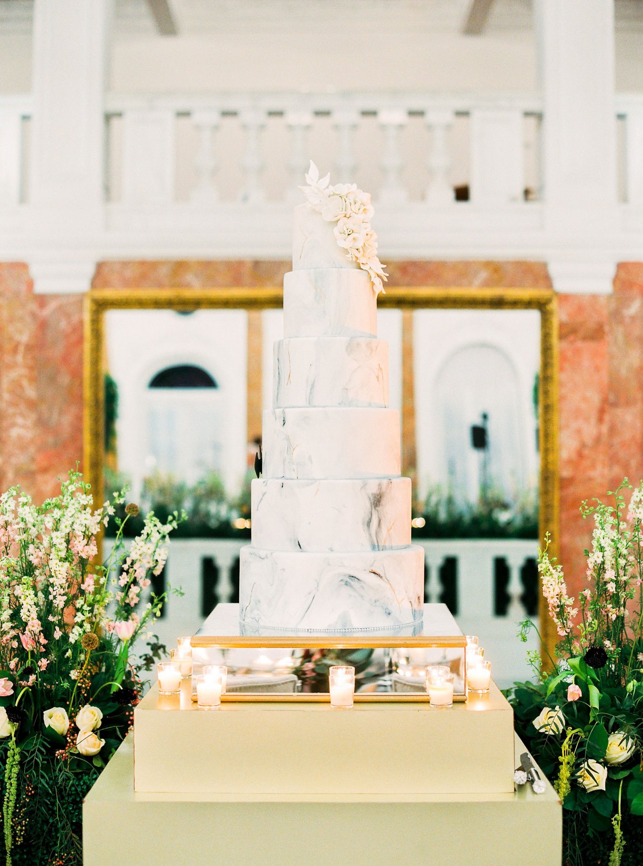 Six-Layer Marble Wedding Cake
