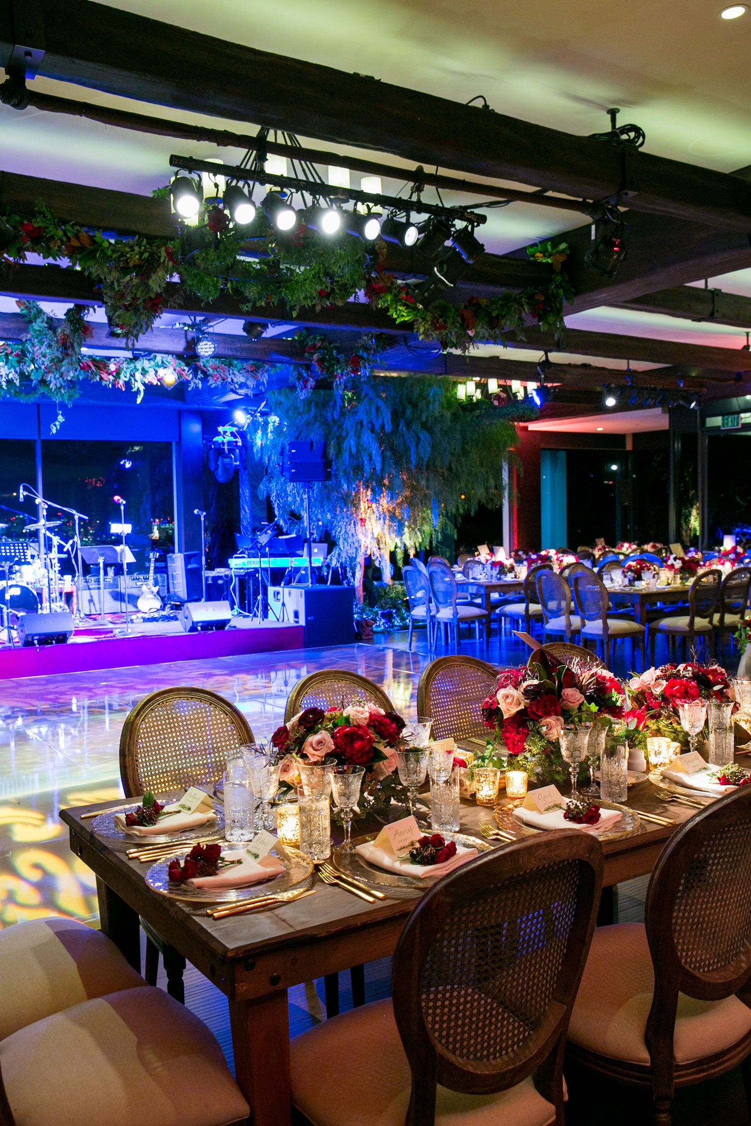 Wood Table Next to Dance Floor