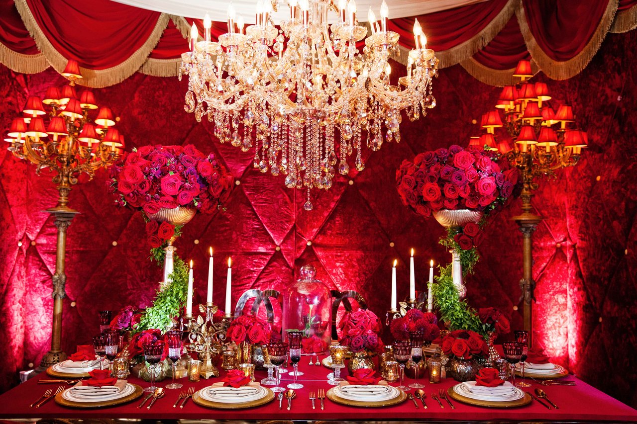 Opulent Red Table Setting
