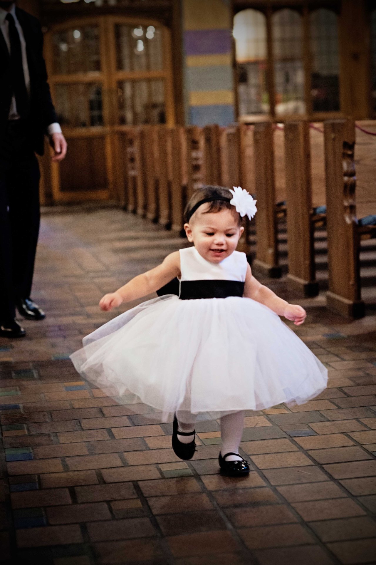 Adorable Toddler in White Dress
