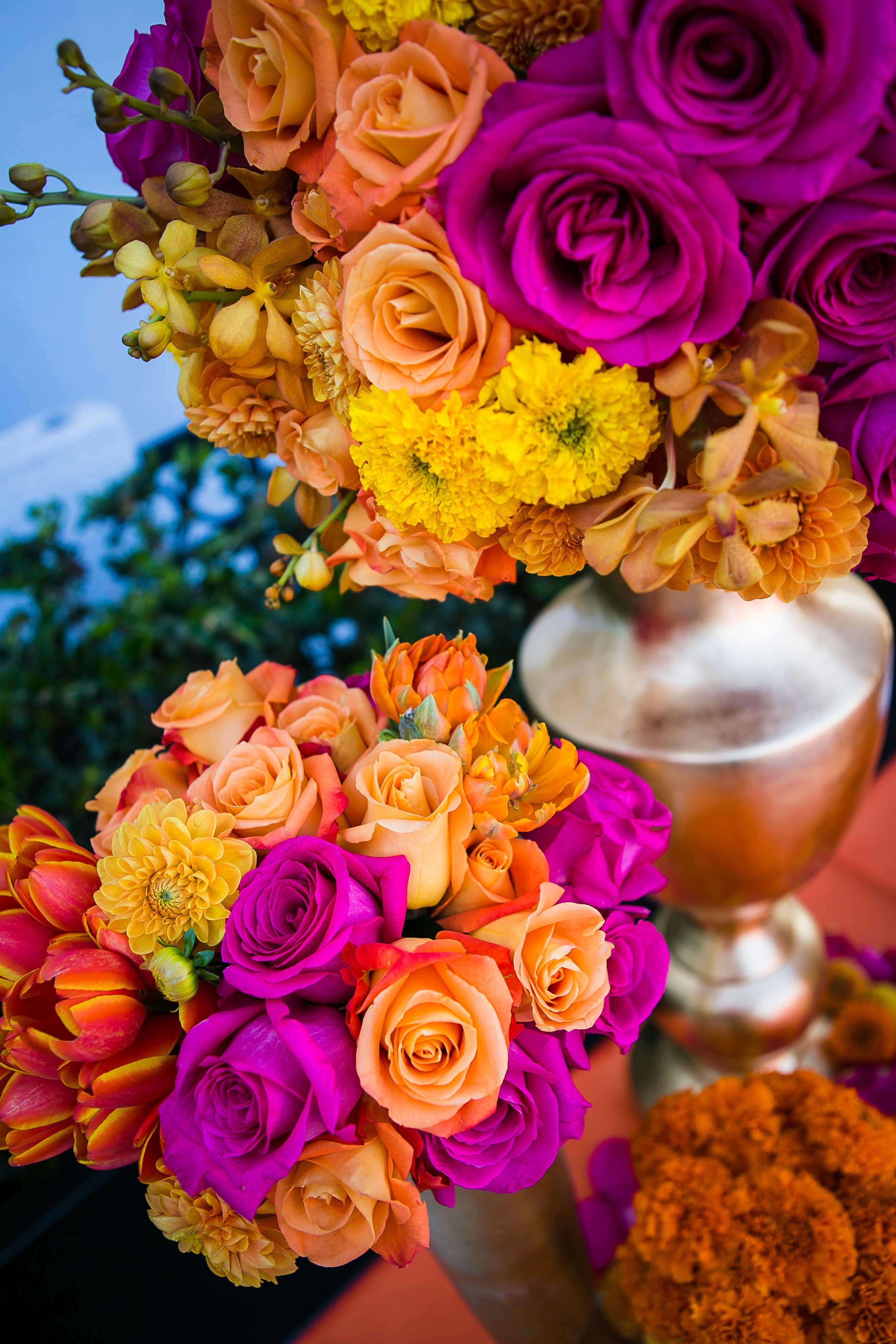 Vibrant Indian Wedding Ceremony Flowers