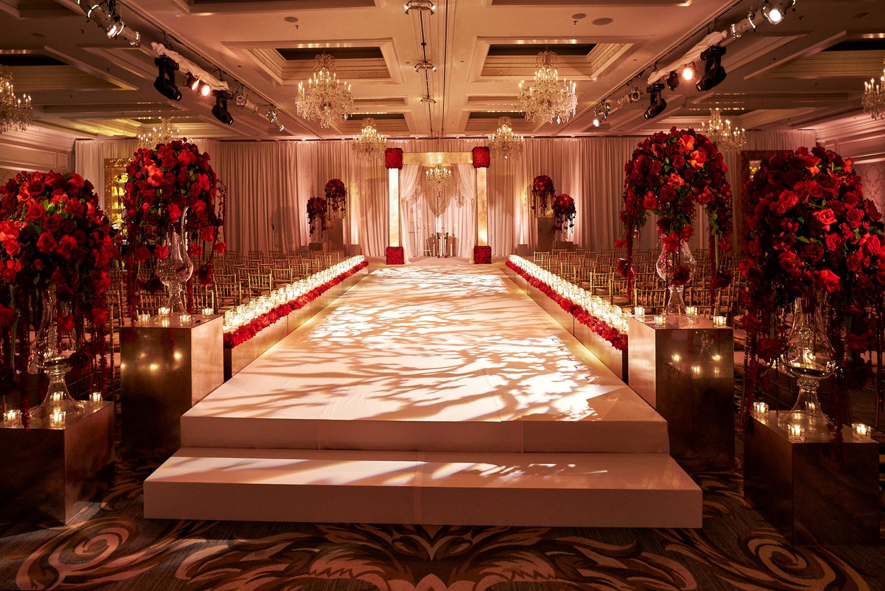 Elevated Aisle and Red Roses