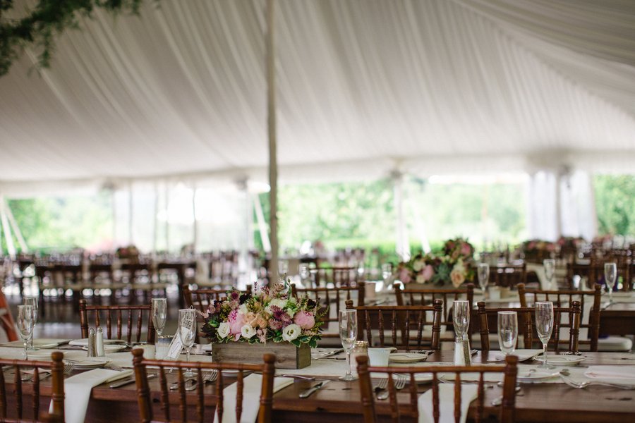 Rustic Wedding Reception in Tent