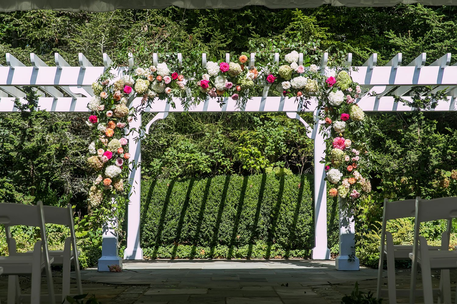Ceremony Arbor with Bright Florals