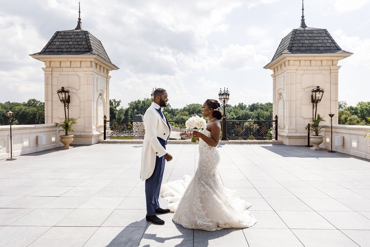 "First Look" at Castle Wedding Venue