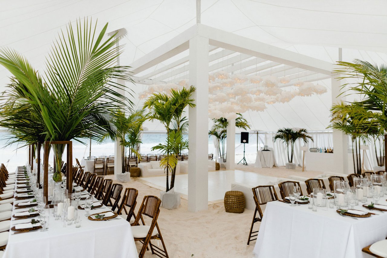 Tented Wedding Reception on the Sand