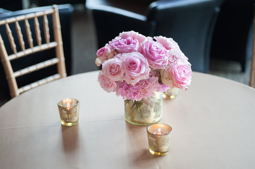 Short Arrangement of Pink Flowers