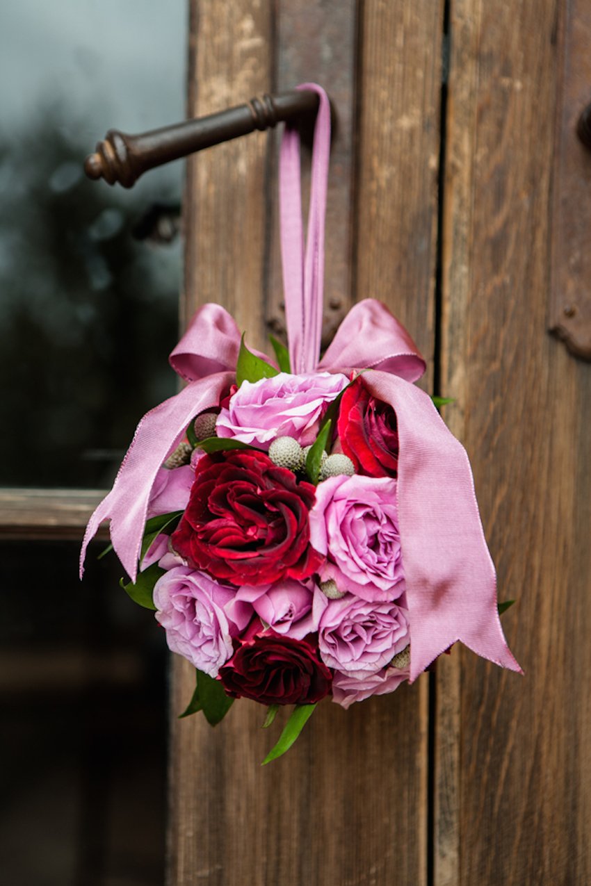 Pink & Red Flower Girl Pomander