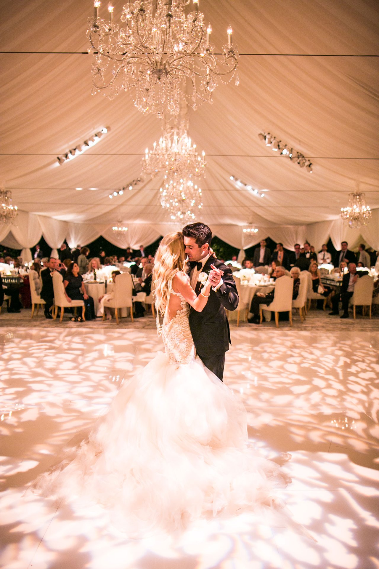 First Dance on Large Dance Floor with Lights