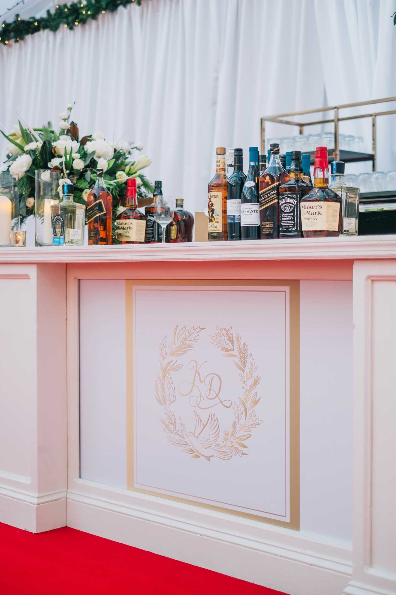 Festive Bar for Holiday Wedding