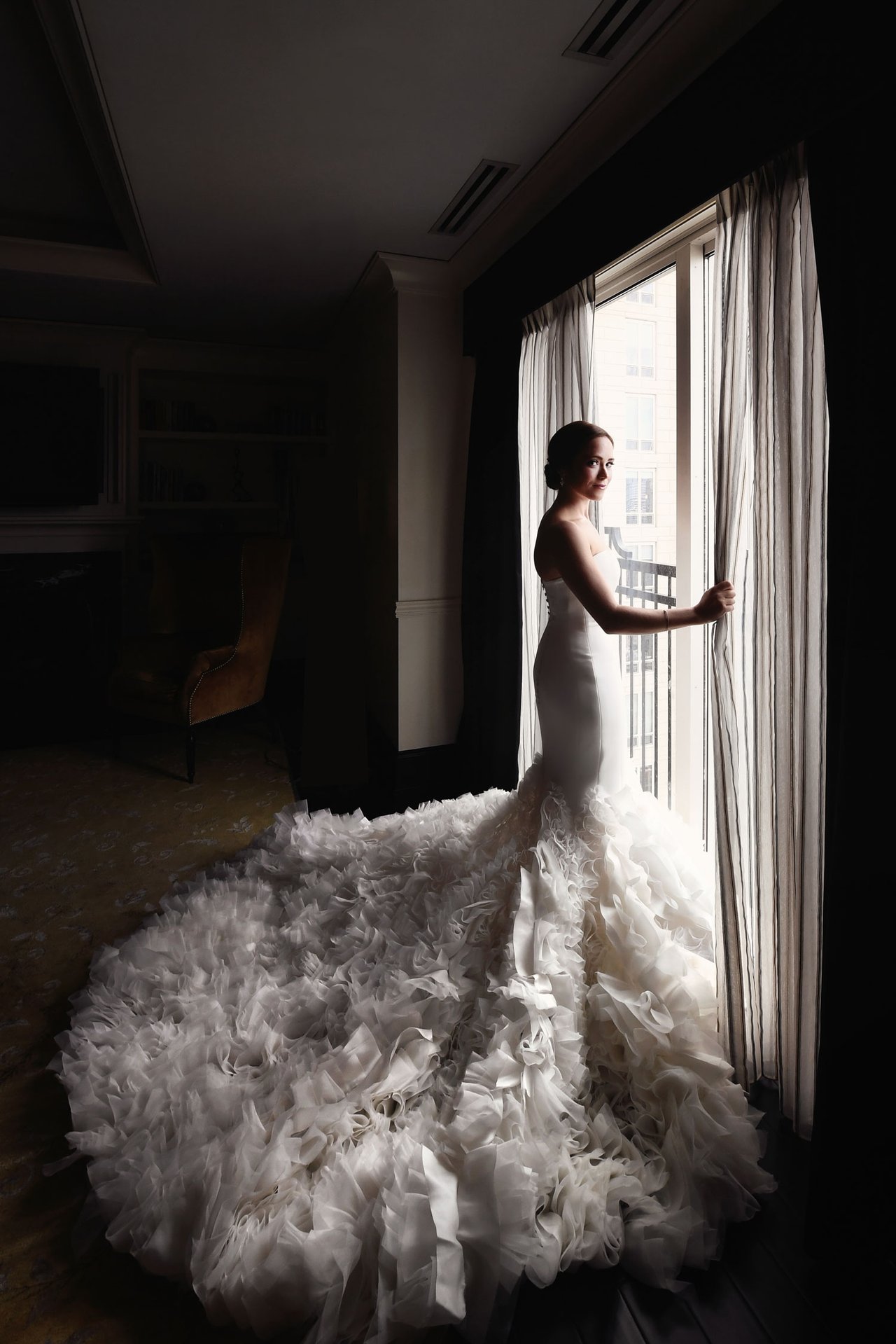 Dramatic Bridal Portrait in Chicago